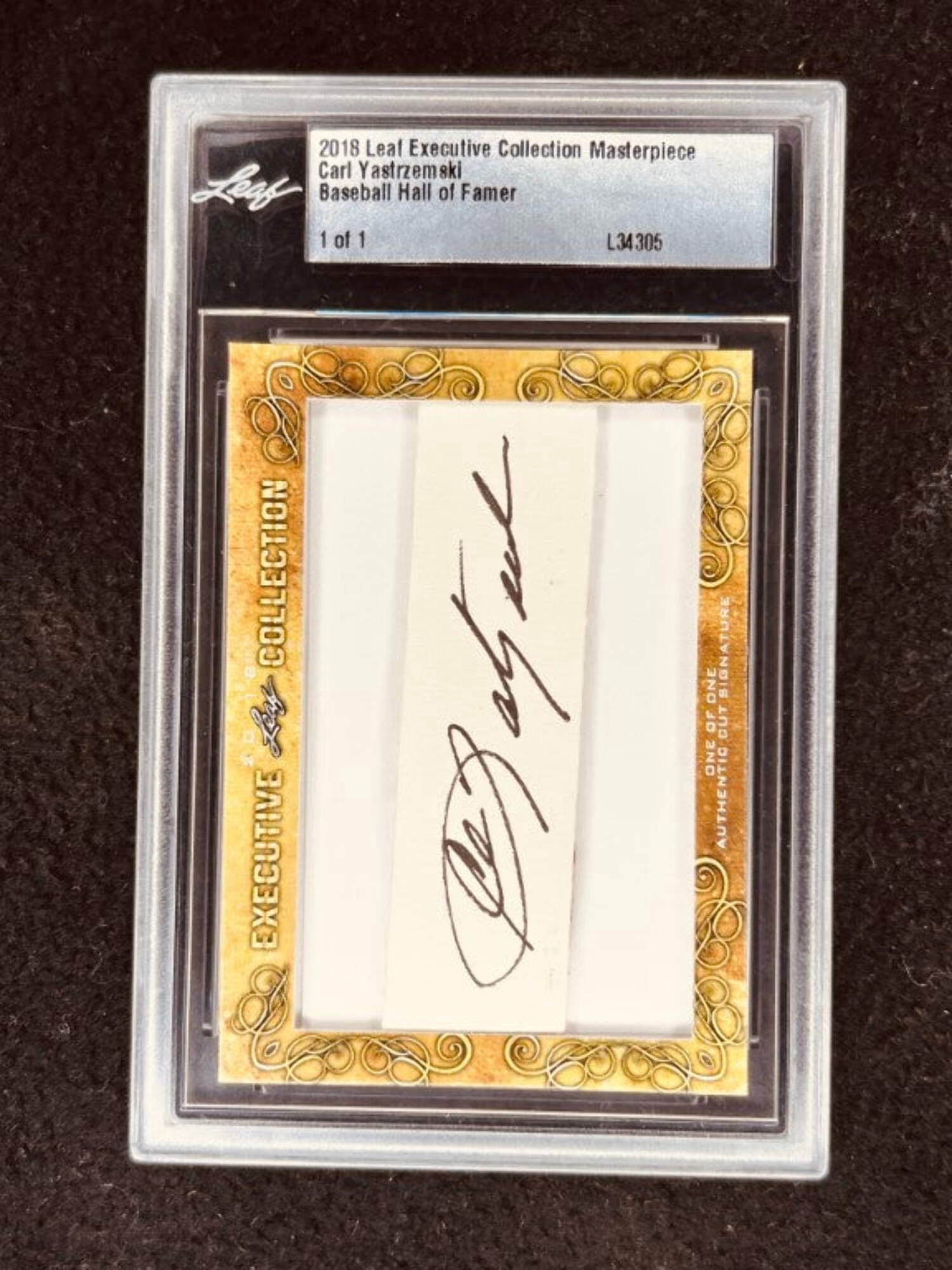 Carl Yastrzemski 2018 Leaf Masterpiece Cut Signature certified ...
