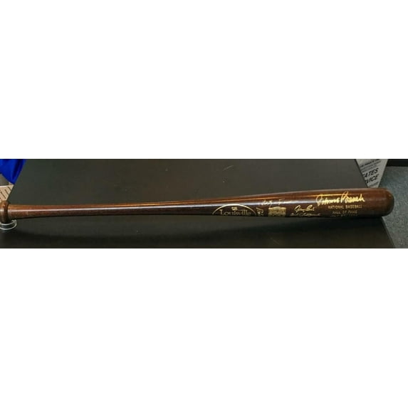 Carl Yastrzemski Johnny Bench Red Schoendienst Signed HOF Induction Bat ...