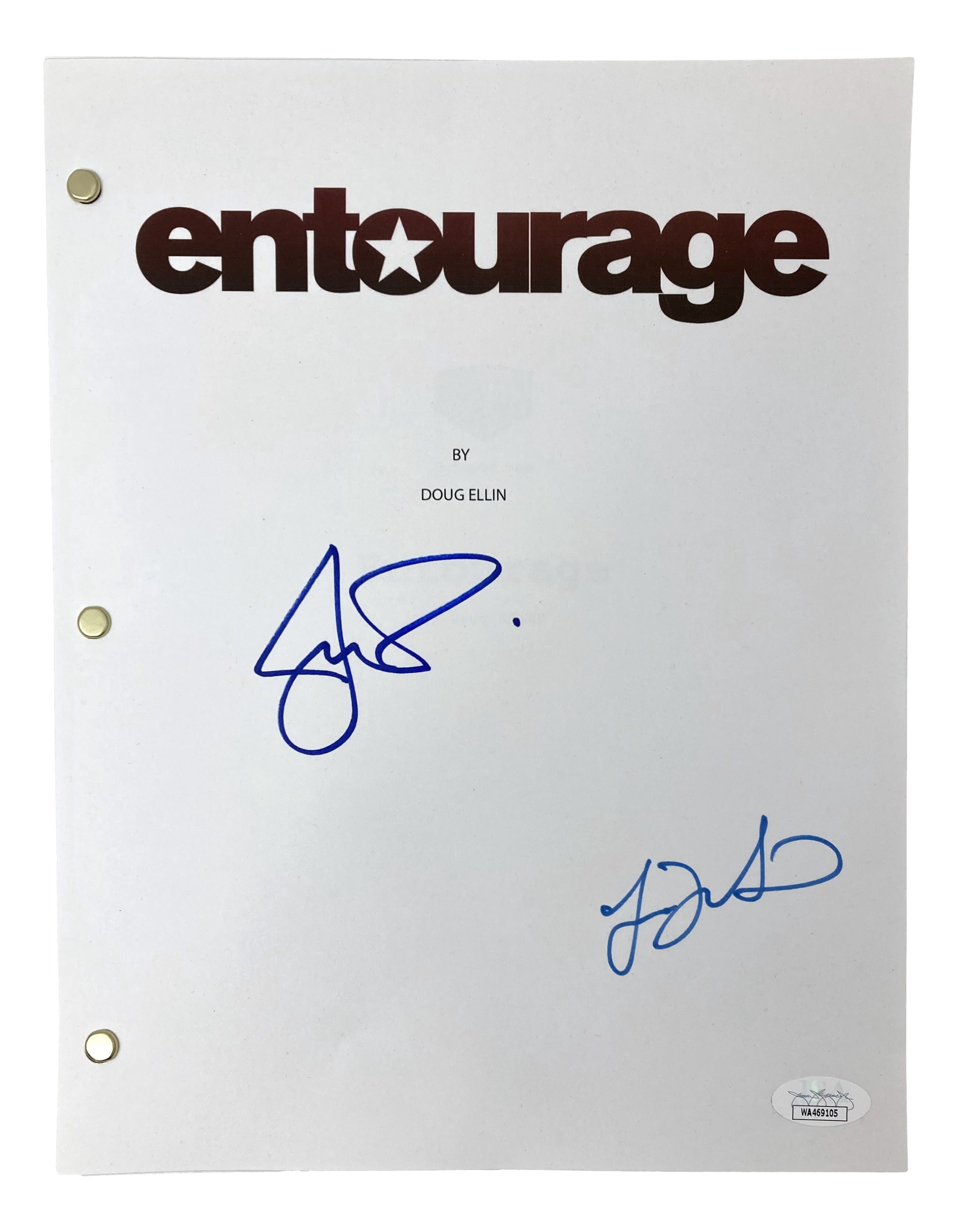 Jeremy Piven Jamie-Lynn Sigler Signed Entourage Pilot Episode Script ...