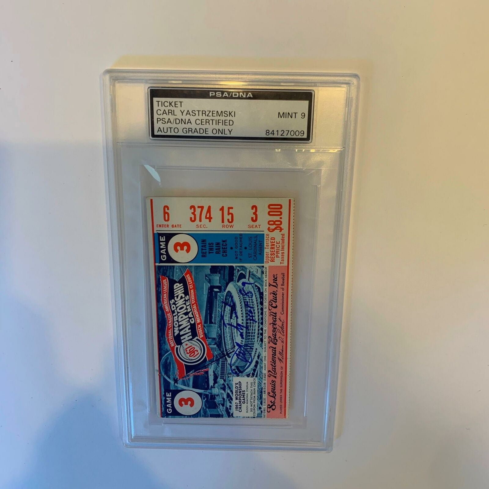Carl Yastrzemski Signed Original 1967 World Series Ticket PSA DNA ...