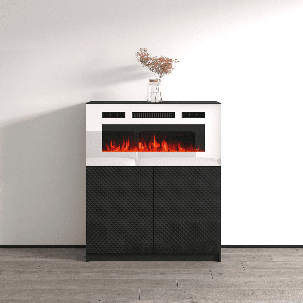 Carla 01 WH-EF Electric Fireplace Sideboard - Walmart.com