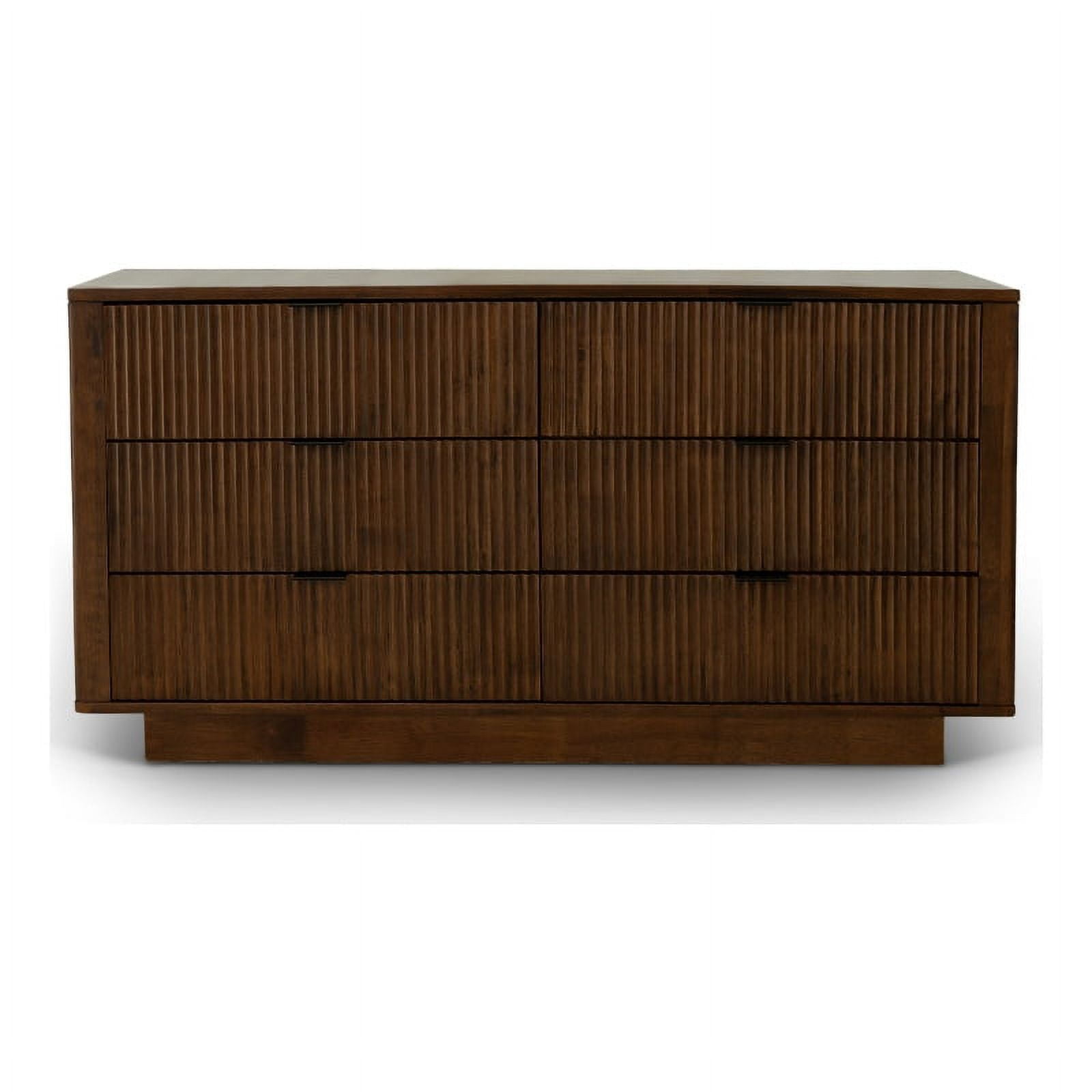 Carla Mid Century Modern Solid Wood Walnut Dresser with 6 Drawers ...