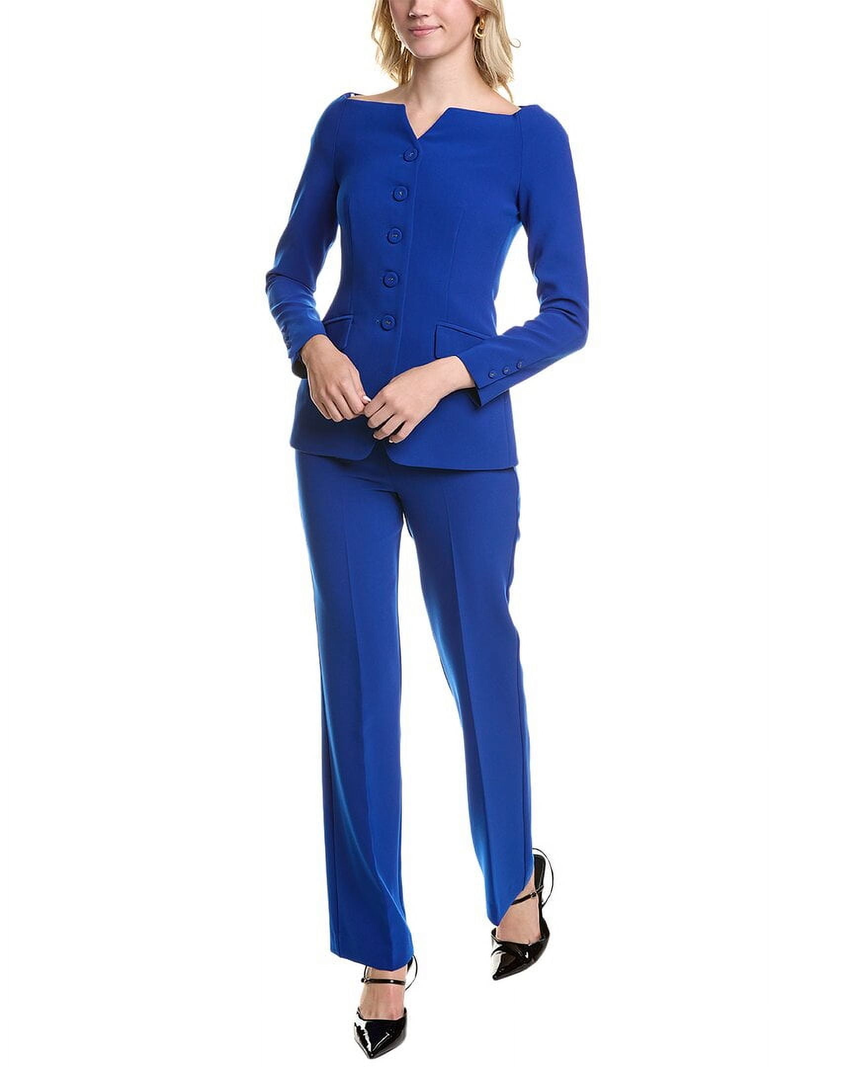 Carla Ruiz womens 2pc Jacket & Trouser Set, 10, Blue - Walmart.com