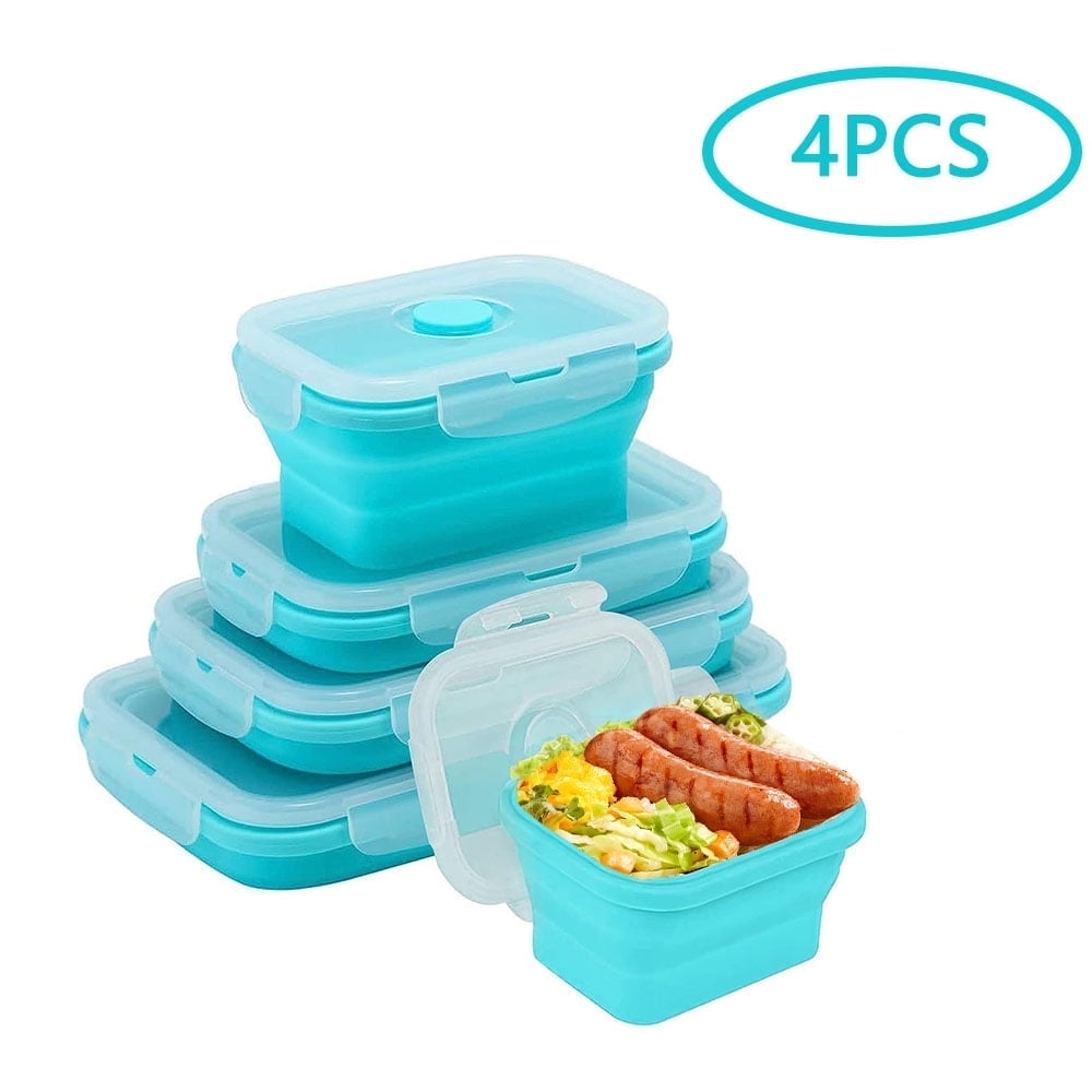 OKEPOO 4 Pcs Collapsible Silicone Food Storage Containers, BPA Free ...