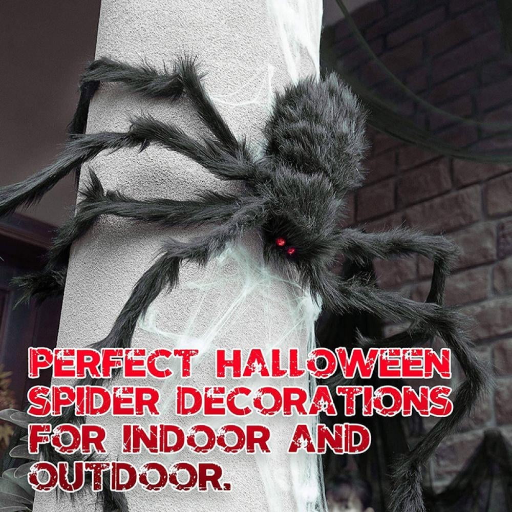 FWohh Large Black Spider, Big Plush Spider Halloween Party Prop Decor ...