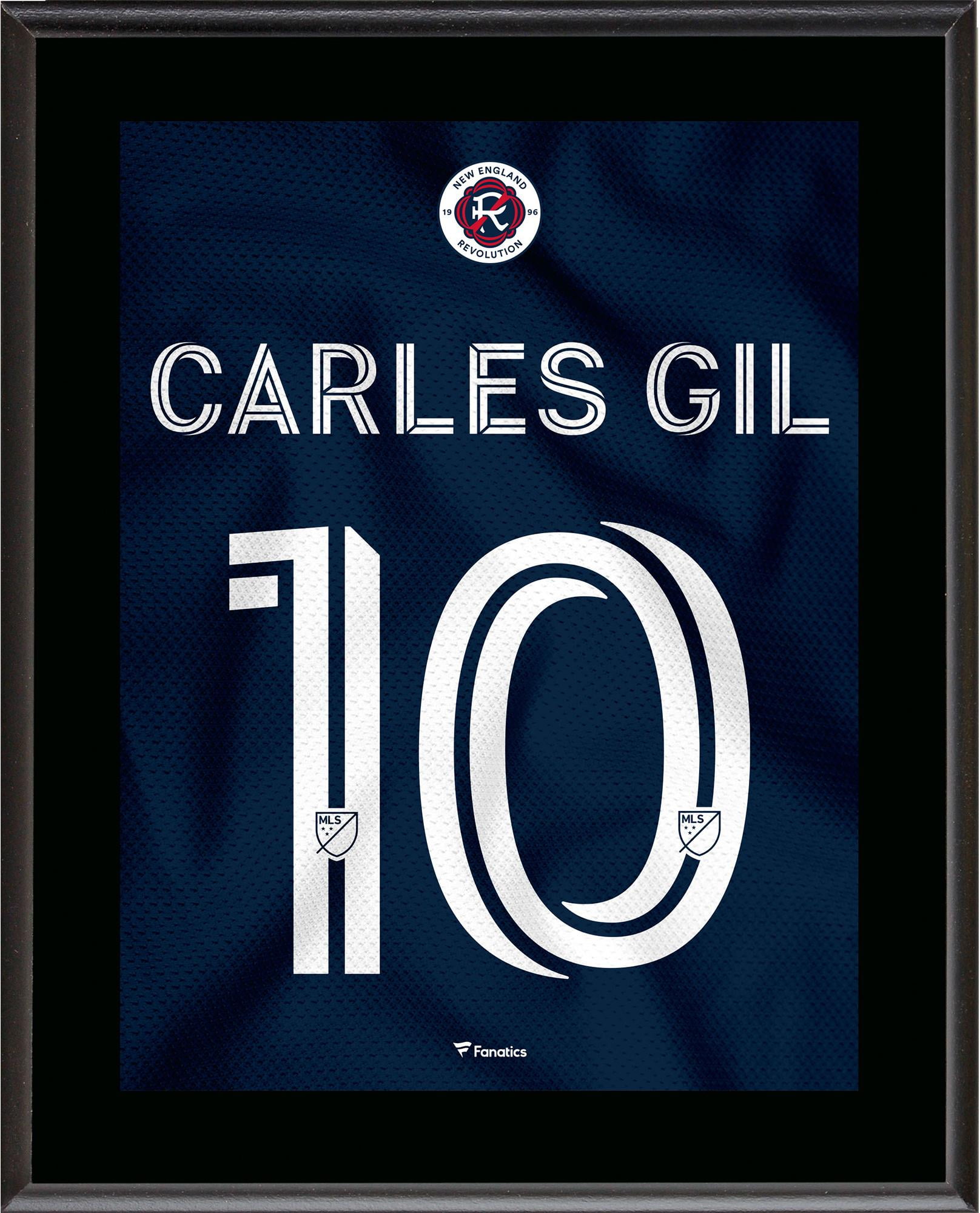 Carles Gil New England Revolution 10.5" x 13" Jersey Style Number 10 ...