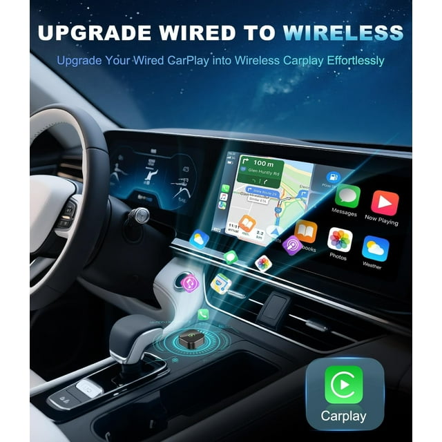 Carlikeit 2025 Upgraded Mini Wireless CarPlay & Android Auto Adapter, 2 ...