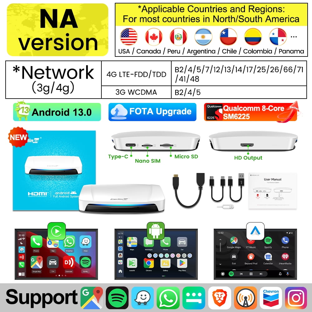 CarlinKit CarPlay Ai Box HDMI Android 13 Wireless Android Auto CarPlay ...