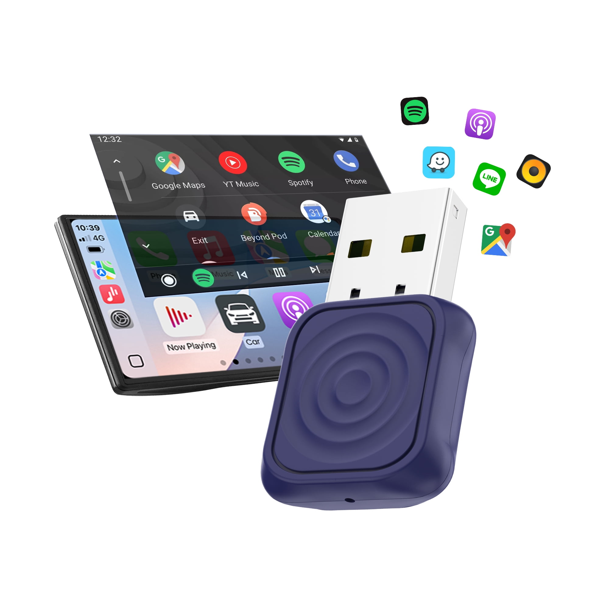 CarlinKit Mini Ultra 2 in 1 Wireless CarPlay Adapter, Wireless Android ...