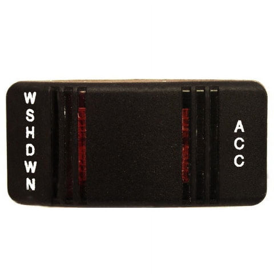 Carling Boat Rocker Switch Plate | Washdown / ACC 2 x 1 Inch Black Red ...