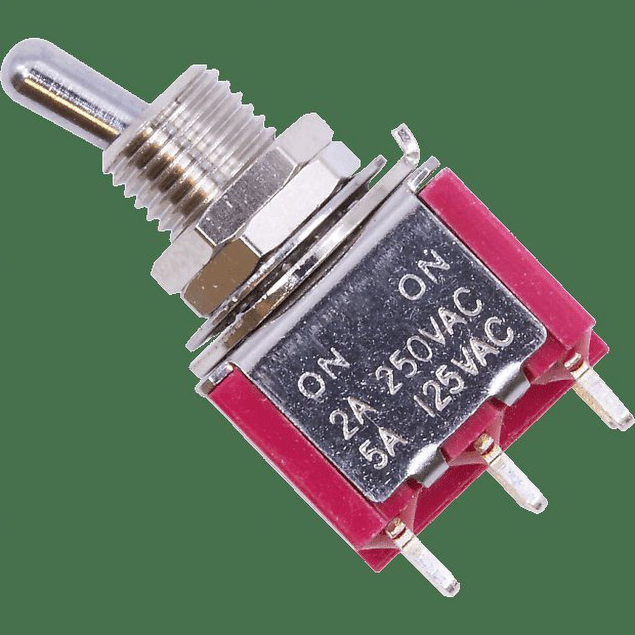 Carling Mini Toggle Switch, DPDT, 2 Position, Solder Lugs, Short Bat ...