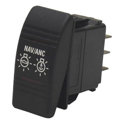 Carling On-Off-On Contura III Boat Rocker Switch | NAV/ANC 7 Spade 12V ...