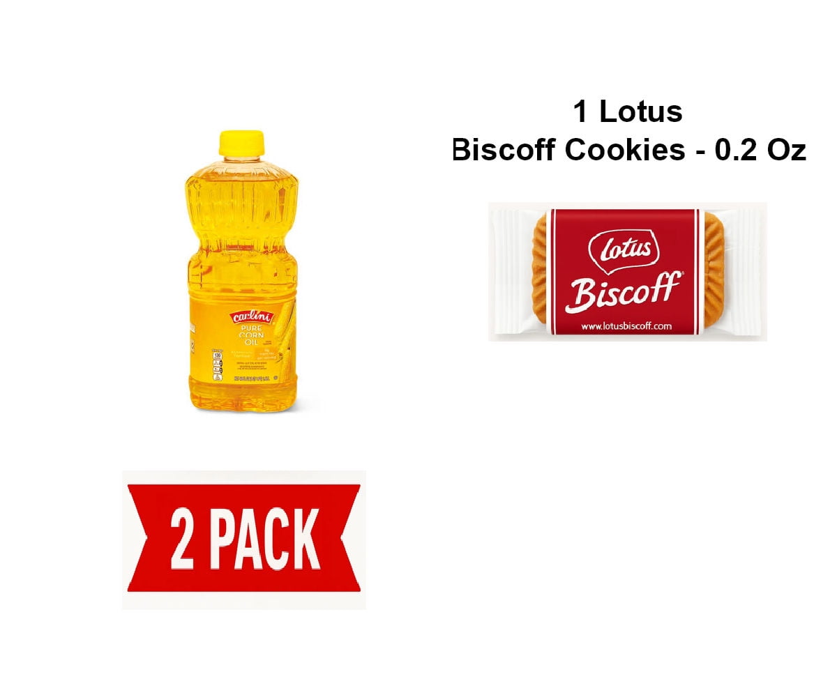 Carlini Pure Corn Oil, 48 fl oz - Pack of 2 & Lotus Biscoff Cookie - 0. ...