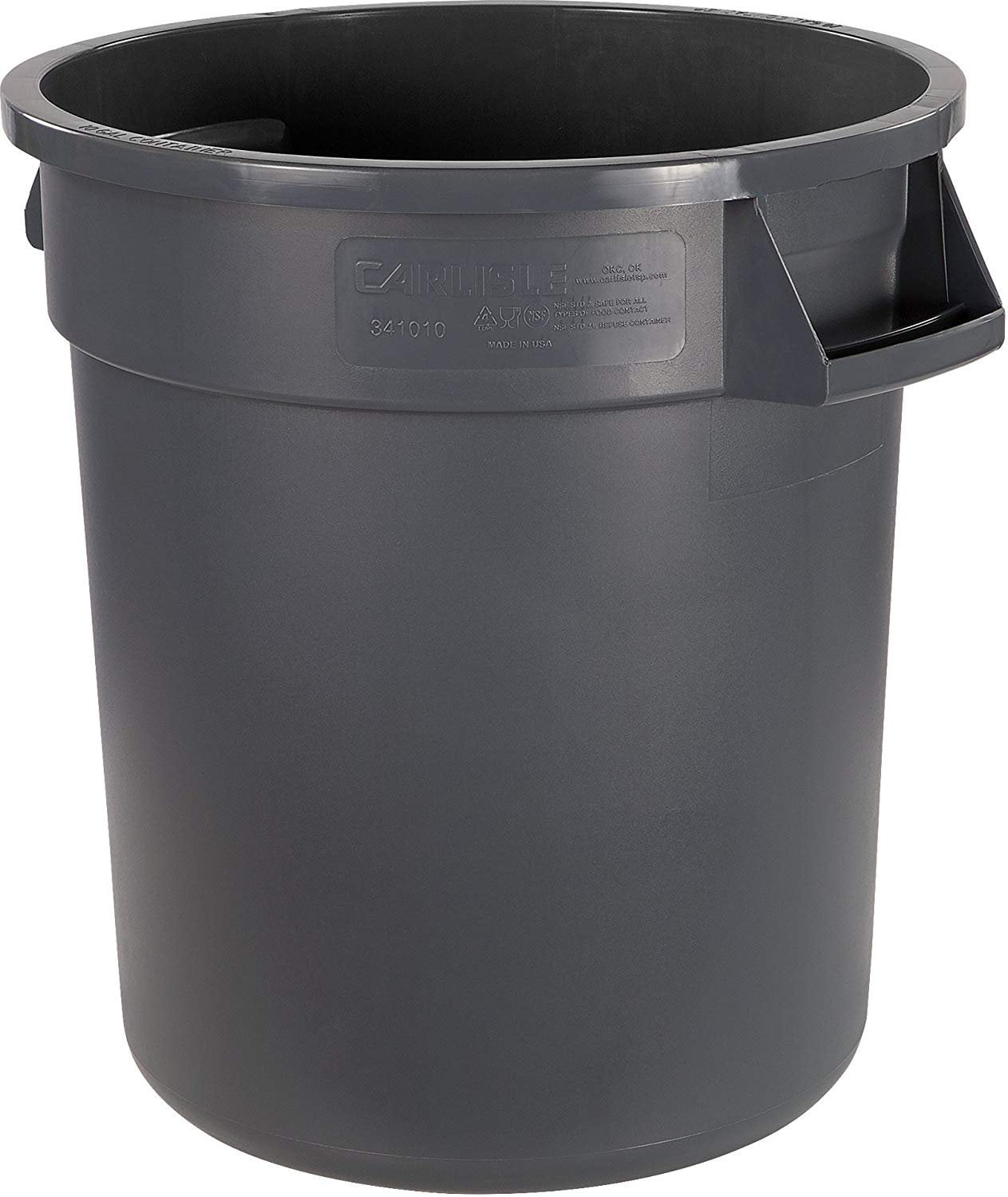 Carlisle 34101023 Bronco Round Waste Container Only, 10 Gallon, Gray ...