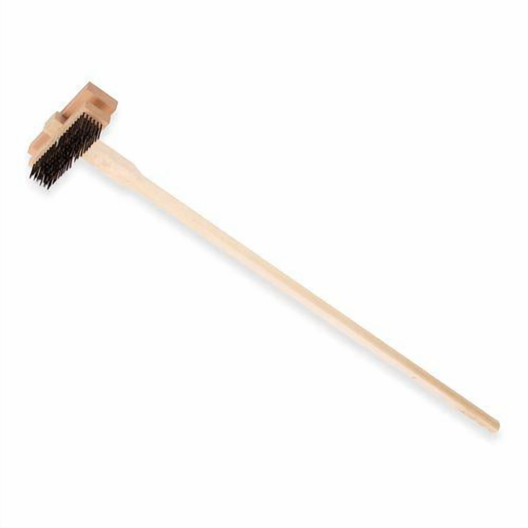 Carlisle Broiler Grill Brush, Metal Bristles, Scraper, 30.5 Inch Wooden ...