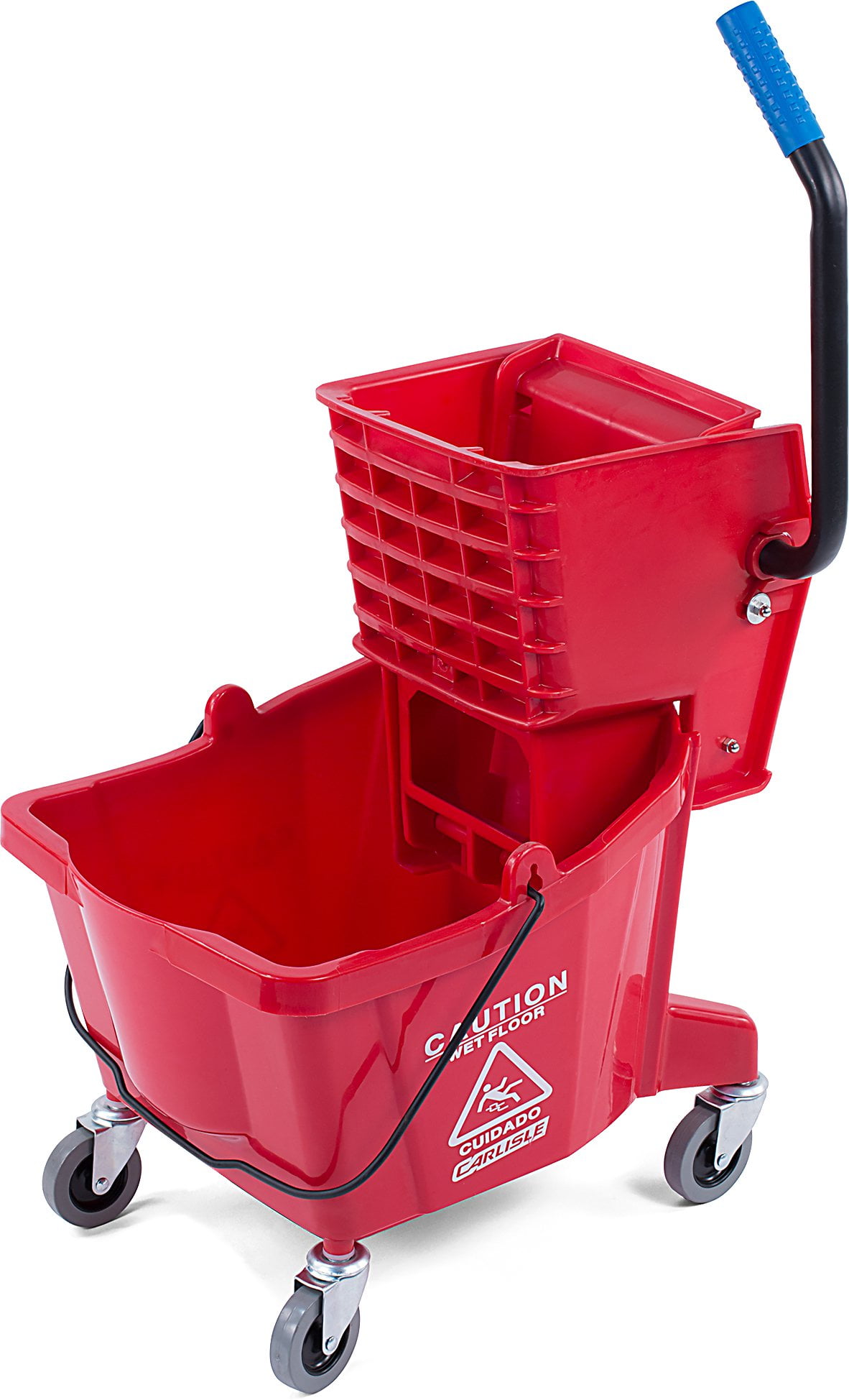 Carlisle 26 Quart Commercial Mop Bucket with Side Press Wringer and ...