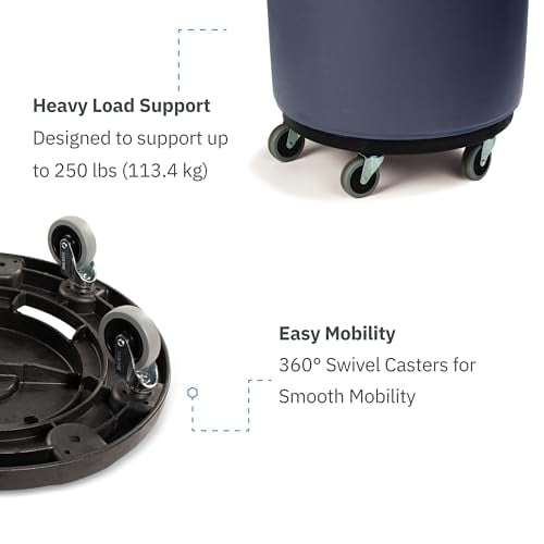 Carlisle FoodService Products Bronco Trash Can Dolly, For 20, 32, 44 ...