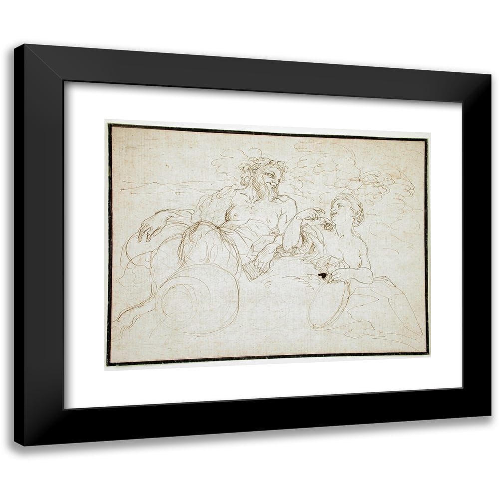 Carlo Cignani 18x15 Black Modern Framed Museum Art Print Titled - Satyr ...