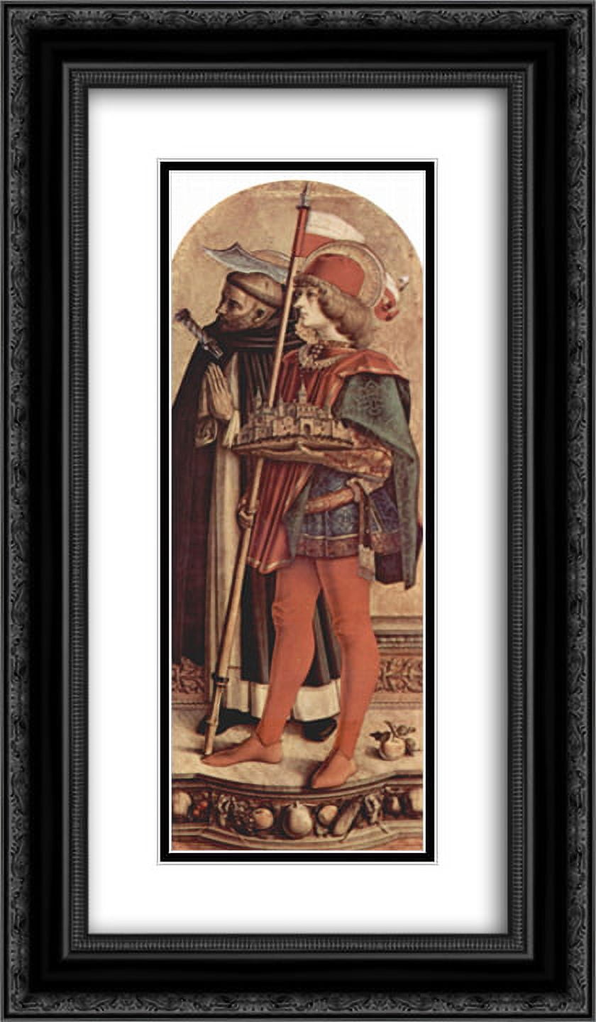 Carlo Crivelli 2x Matted 14x24 Black Ornate Framed Art Print 'Saint Peter Martyr and Saint ...