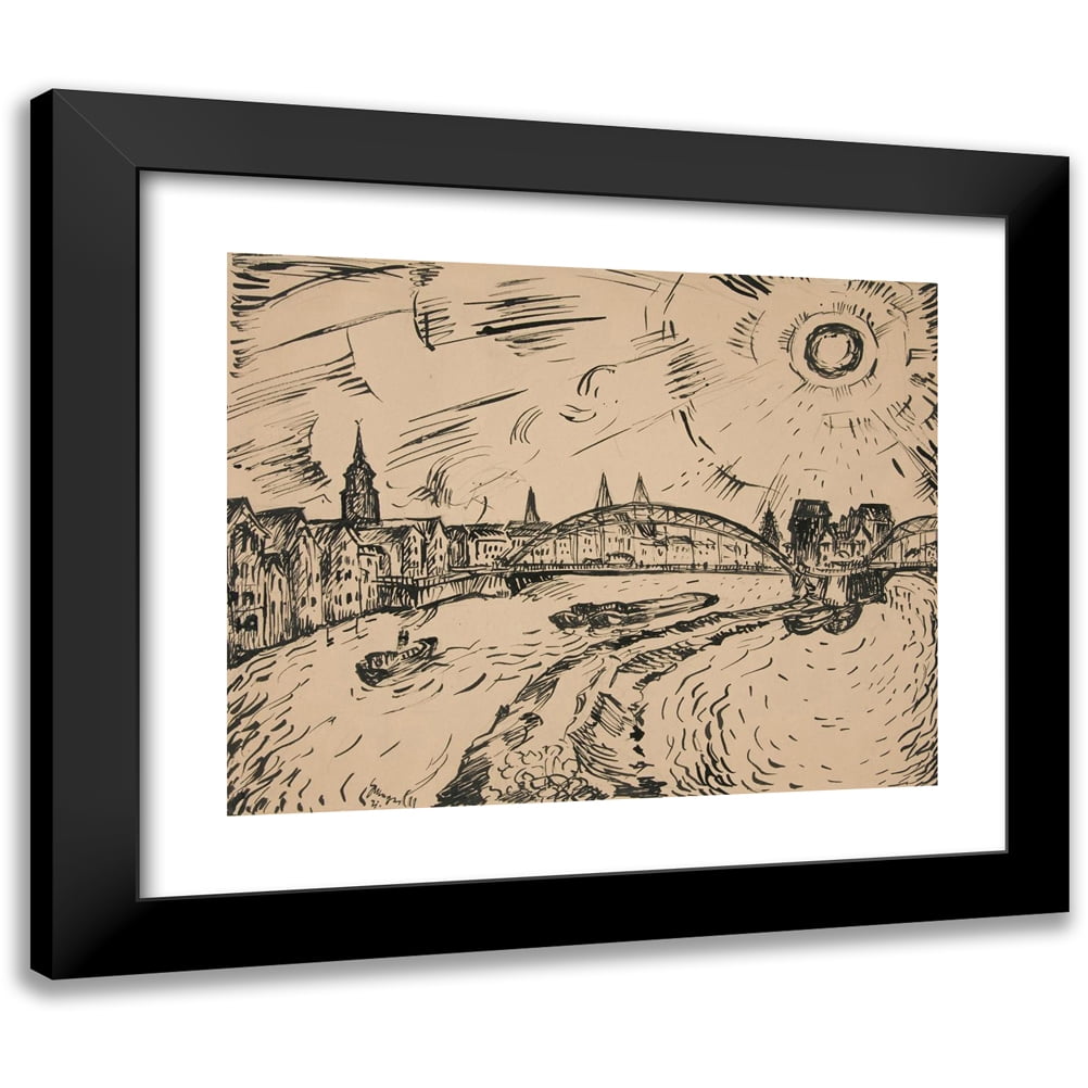 Carlo Mense 14x12 Black Modern Framed Museum Art Print Titled - Scene ...