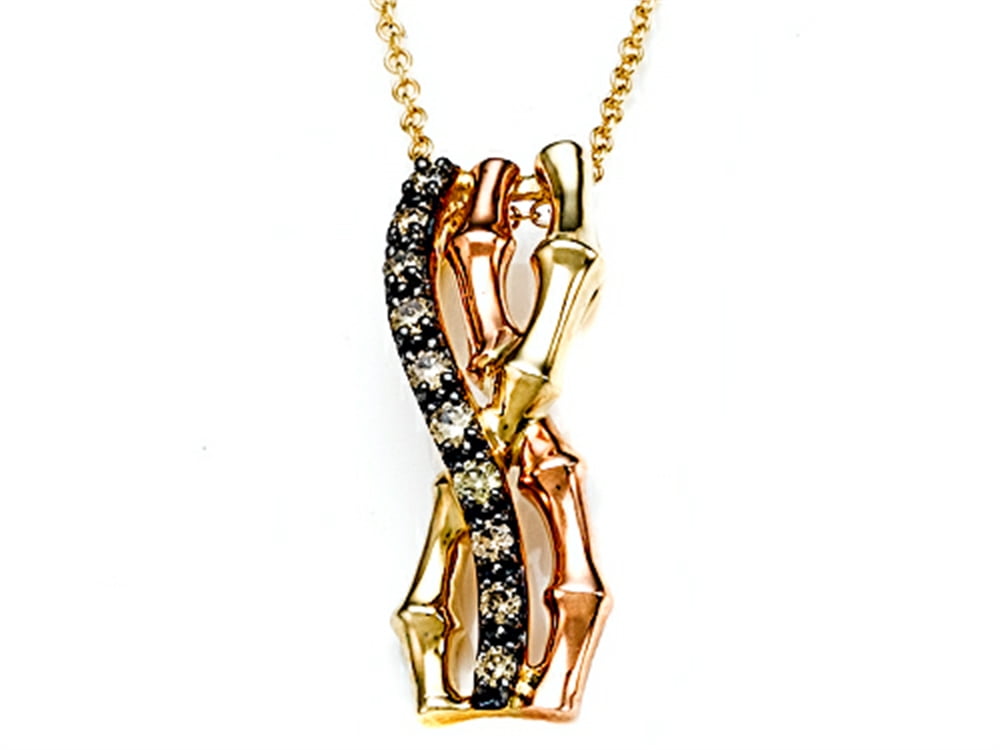 Carlo Viani Smokey Quartz Bamboo Pendant Necklace - Walmart.com
