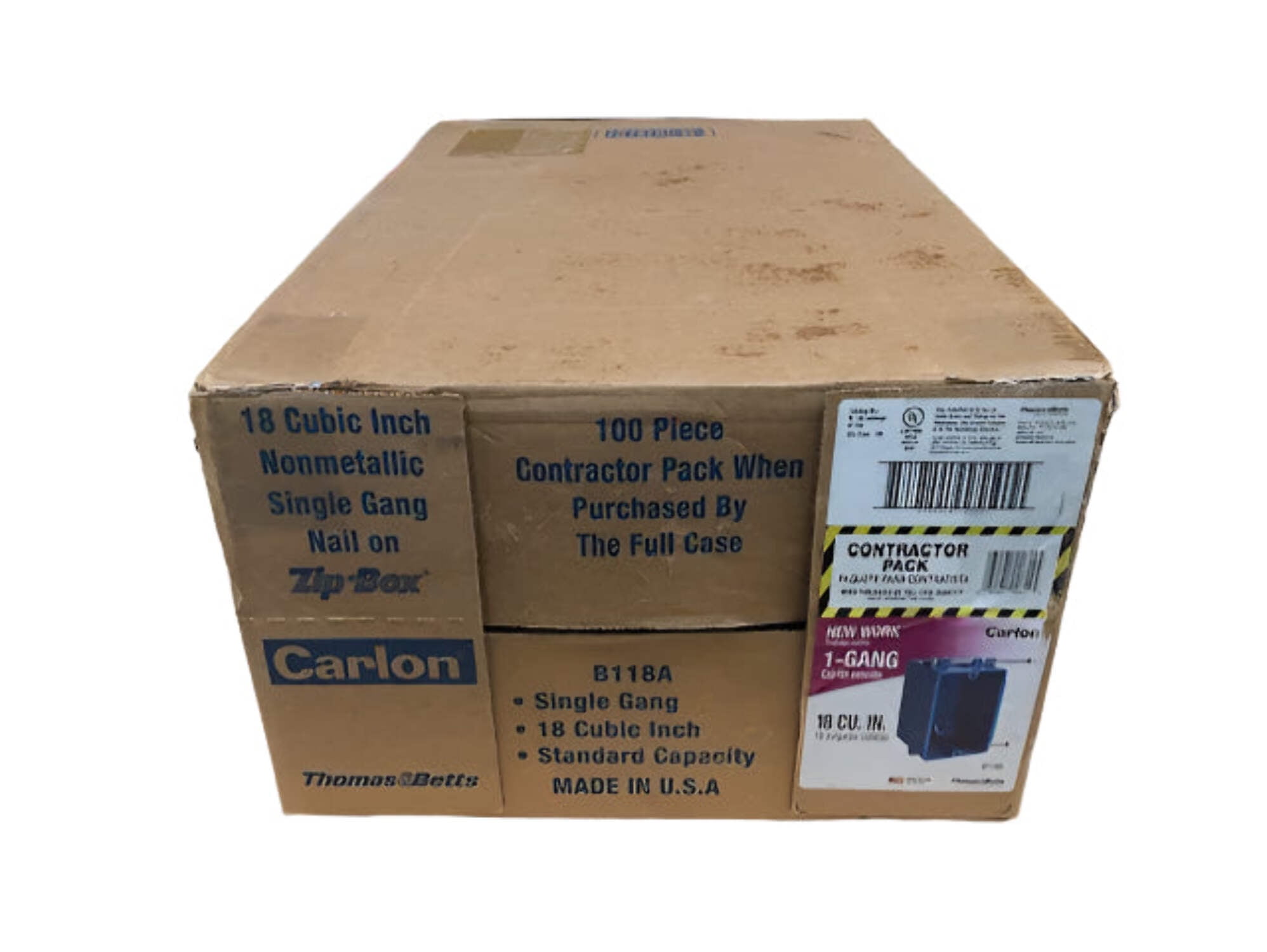 Carlon 18 cu. in. PVC 1-Gang New Work Electrical Switch and Outlet Box ...