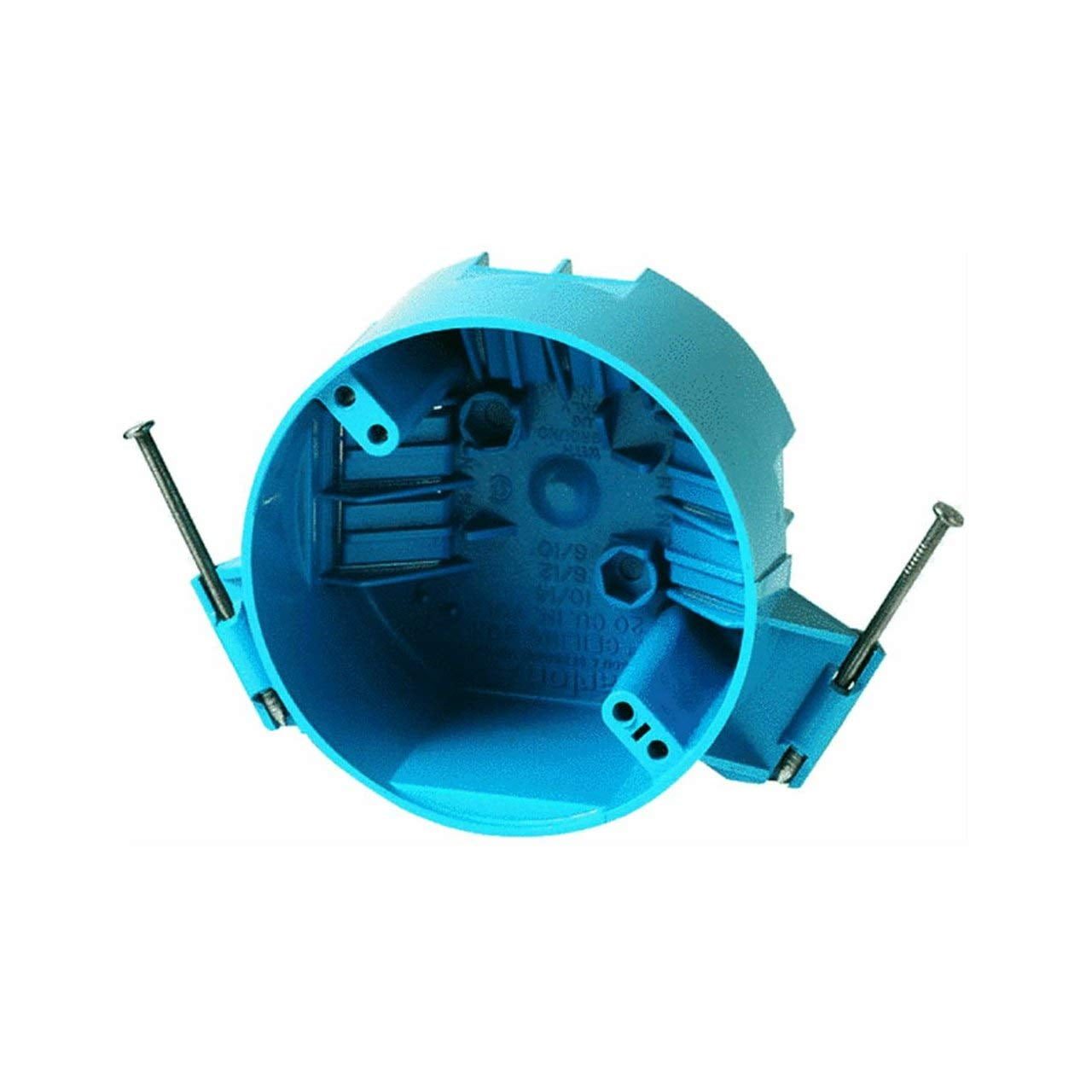 Carlon 4 in Ceiling Box, PVC, Round, New Work, With Nails, Blue -No ...