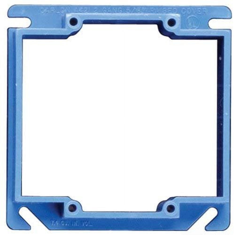 Carlon A420 Outlet Box Cover, Square, Raised, 2 Gang, 4-Inch, Blue ...