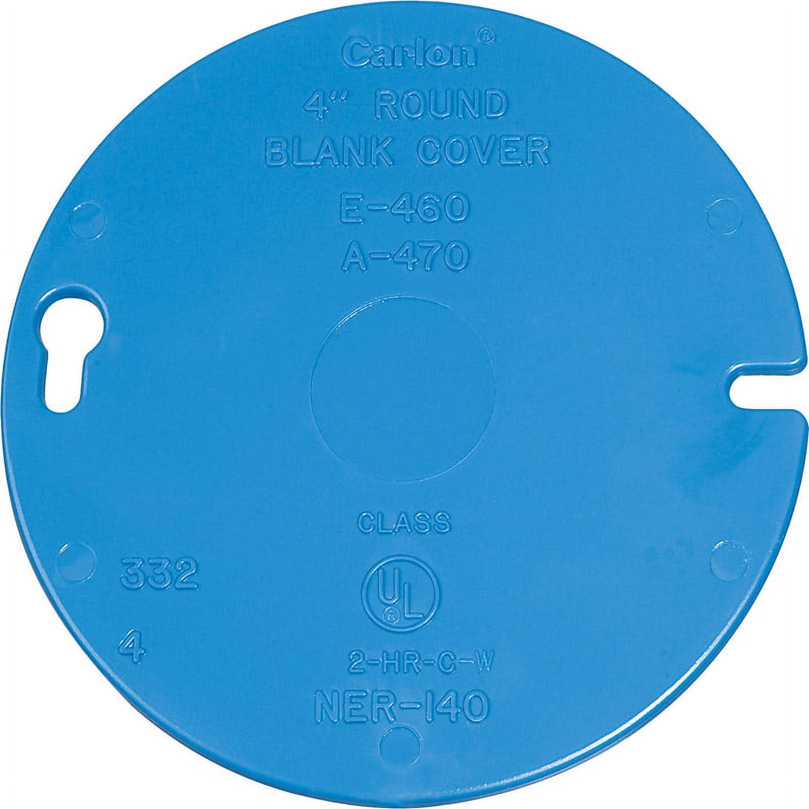 Carlon 4 In. Blank Blue Round Box Cover E460RCAR - Walmart.com