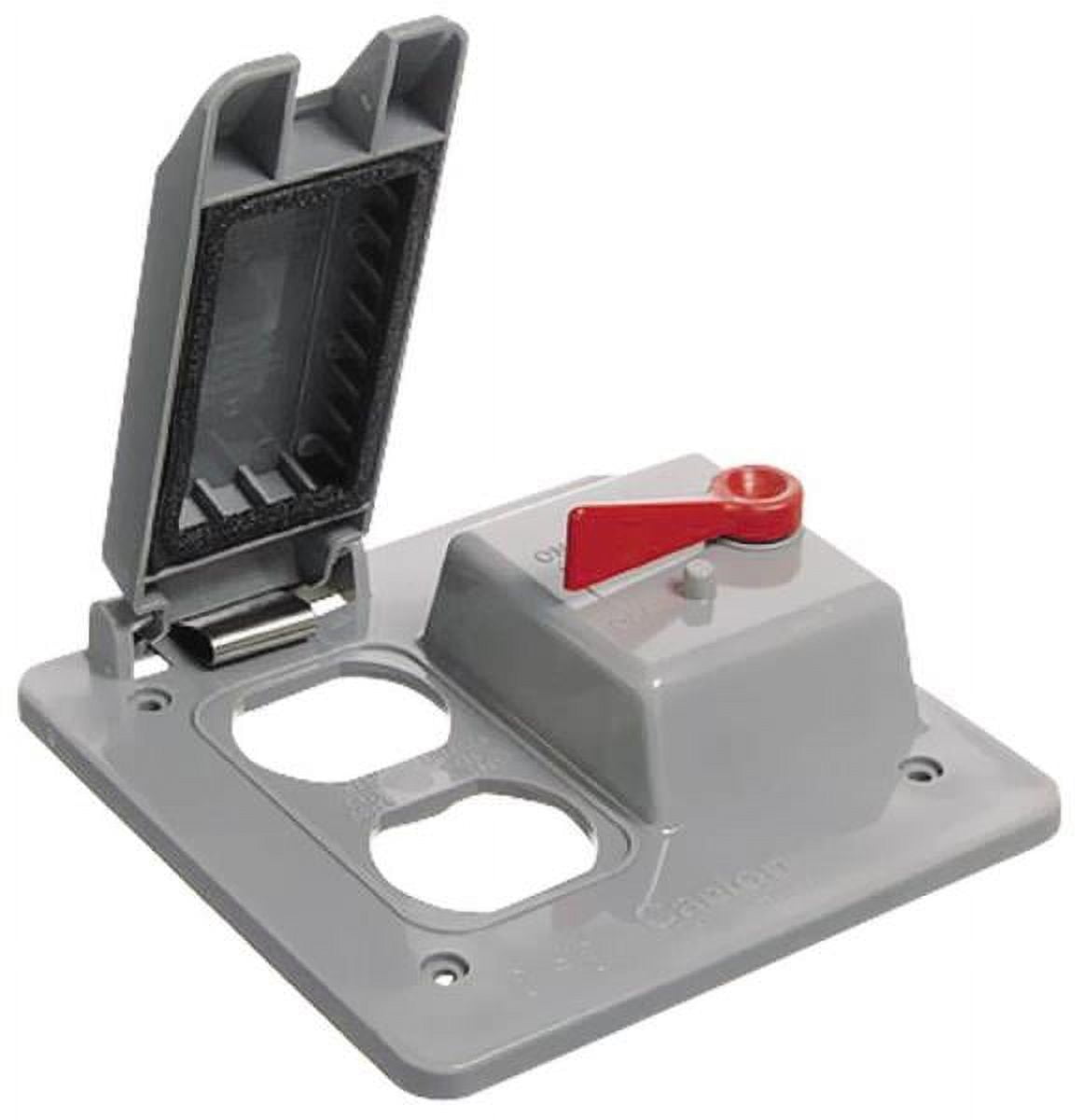 Carlon E9G2DSN-CAR Weatherproof Device Cover, 2 Gang, Gray, Each ...