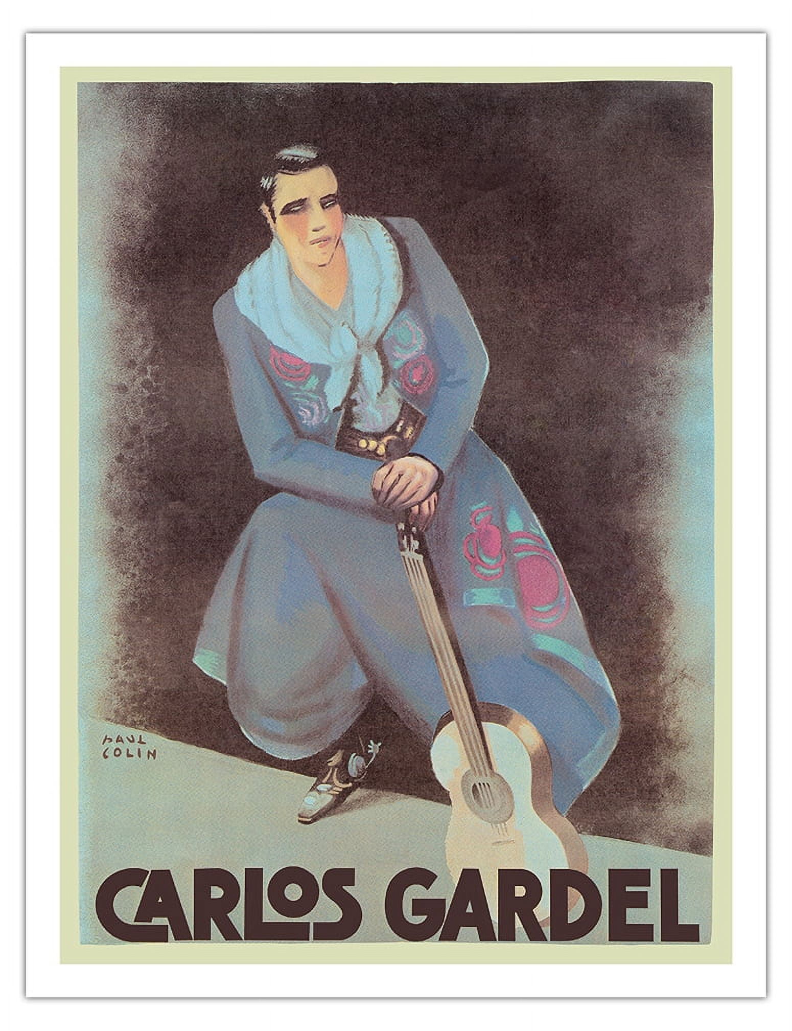 Carlos Gardel - Argentinian Singer - Vintage French Music Poster by Paul Colin c.1930 - Fine Art ...