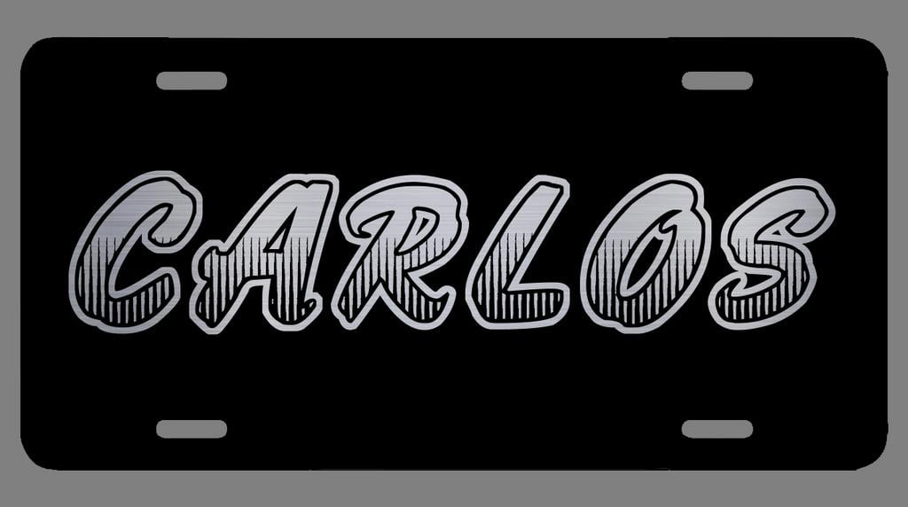 Carlos Name Etched Style License Plate Tag Vanity Novelty Metal ...