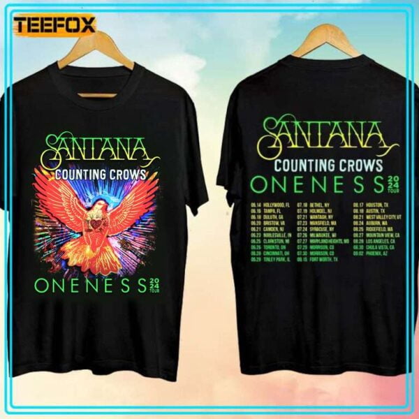 Carlos Santana and Counting Crows The Oneness Tour 2024 Concert T-Shirt ...