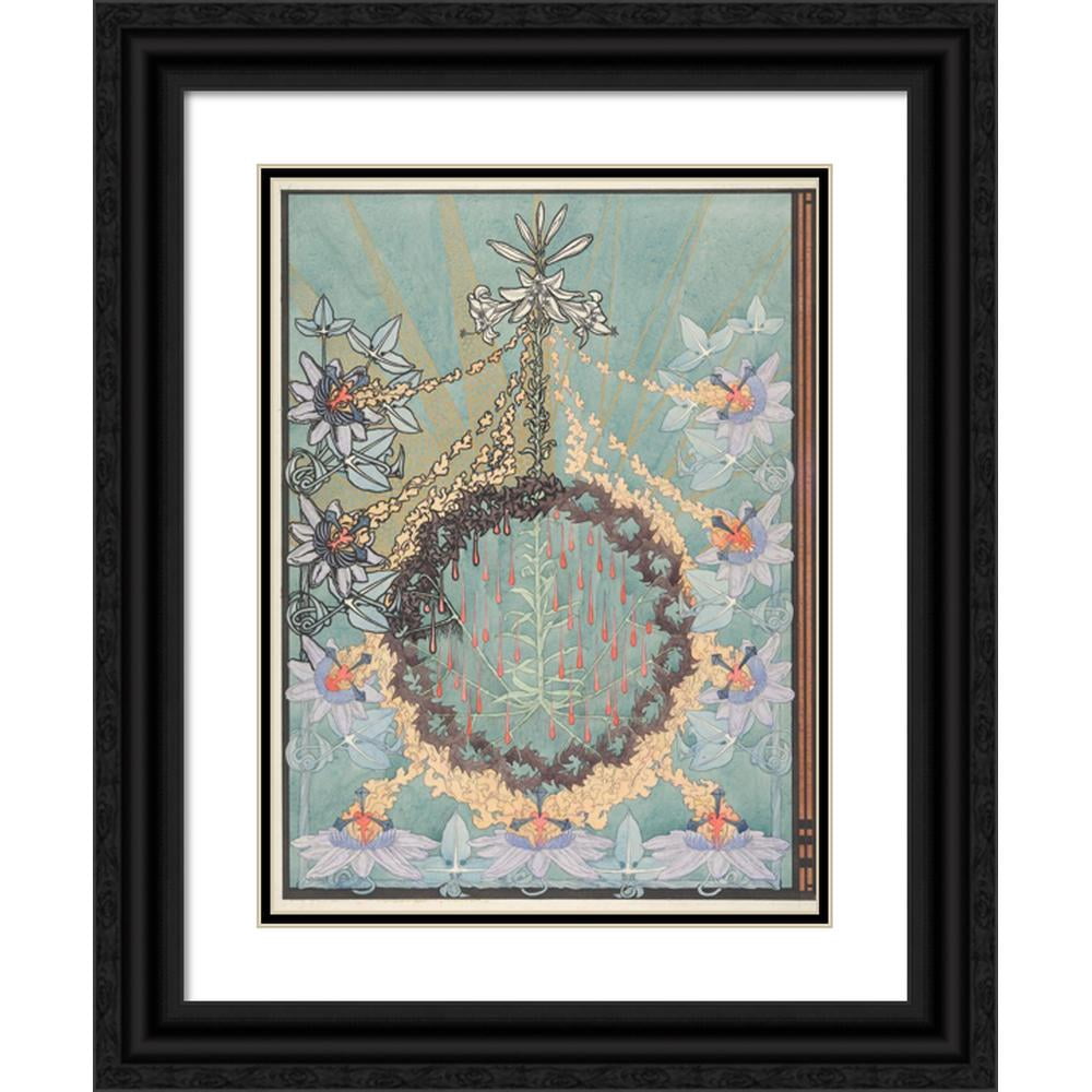 Carlos Schwabe 11x14 Black Ornate Wood Framed Double Matted Museum Art ...