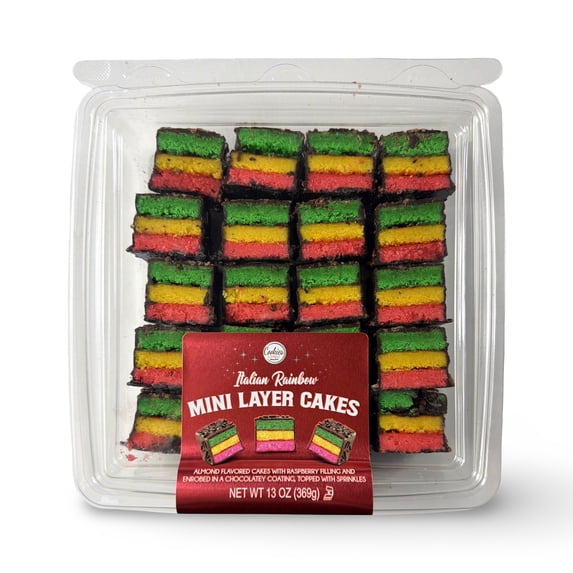 Carlotta's Bakery Italian Rainbow Cookies, Tri-Colored Almond Raspberry ...