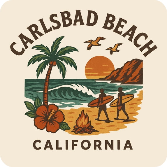Carlsbad Beach California Keepsakes Souvenir Vinyl Sticker ...