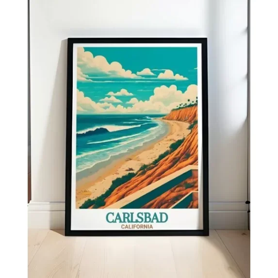 Carlsbad Travel Poster - Carlsbad State Beach Artwork Home Decor ...