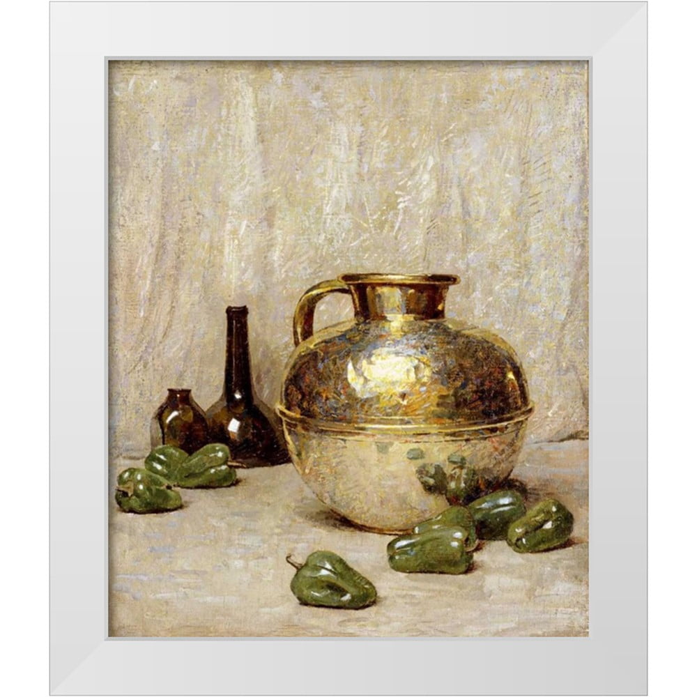 Carlsen, Soren Emil 12x14 White Modern Wood Framed Museum Art Print Titled - Still Life With ...