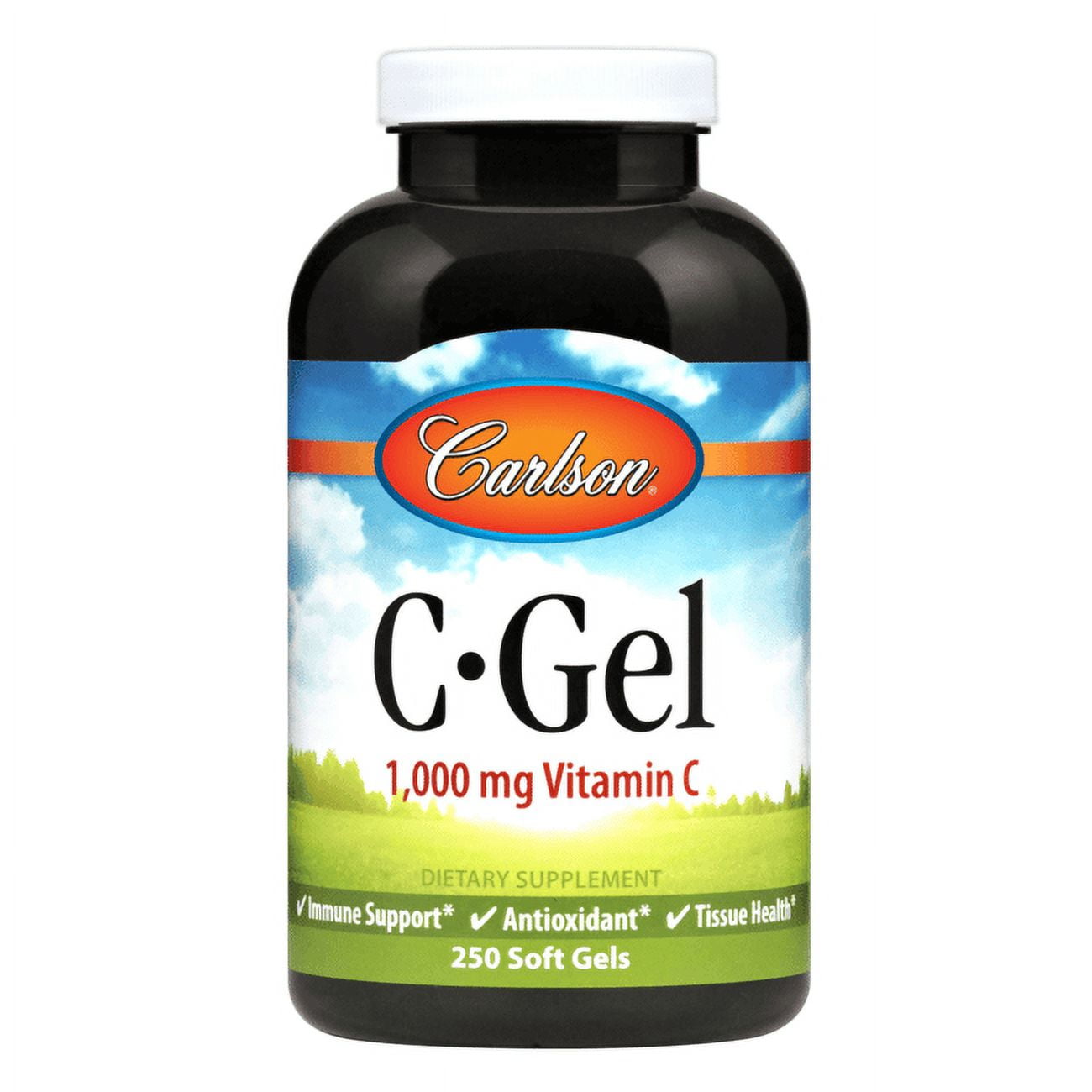 Carlson C-Gel Vitamin C Ascorbic Acid Capsules, 1,000 mg, 250 Sgels ...