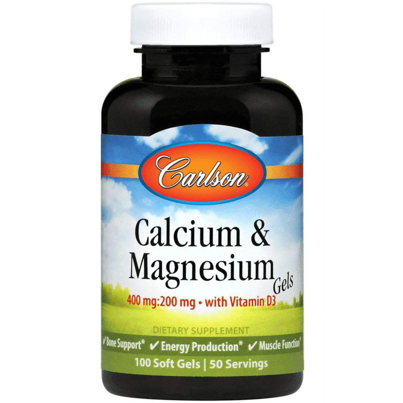 Carlson Calcium & Magnesium Gels 100 Sgels - Walmart.com