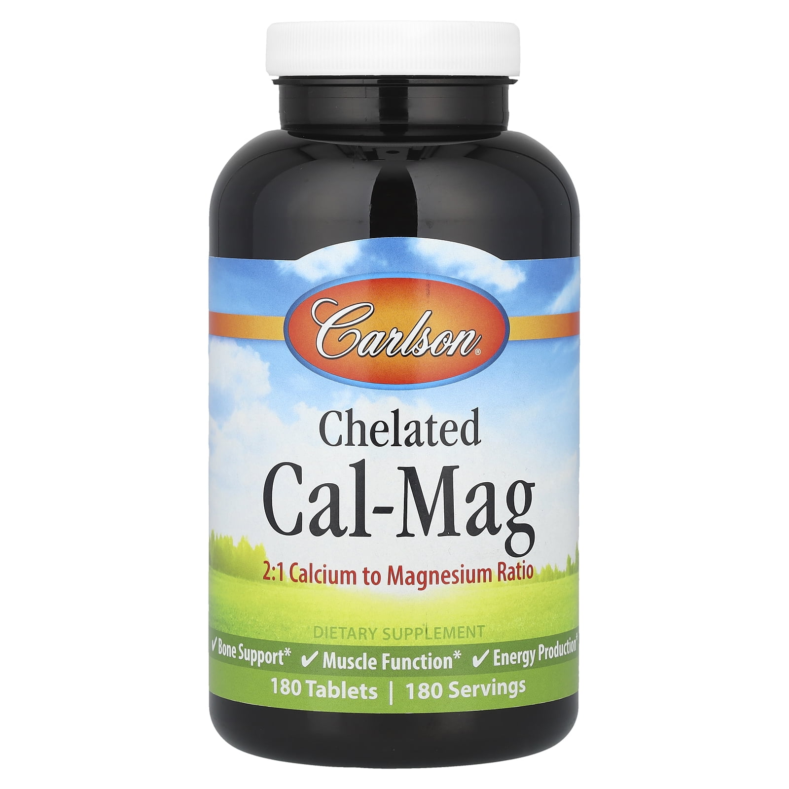 Carlson Chelated Cal-Mag, Calcium Magnesium Supplement, Bone Support ...