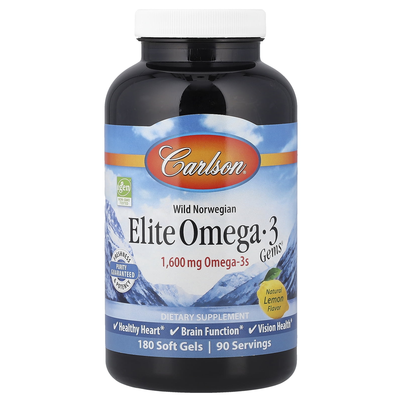 Carlson Elite Finest Norwegian Omega-3 Gems, EPA, Lemon Flavor, 800 mg ...