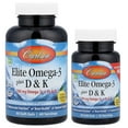 Carlson Elite Fish Oil DHA, Omega-3 Plus D & K, Natural Lemon Flavor ...