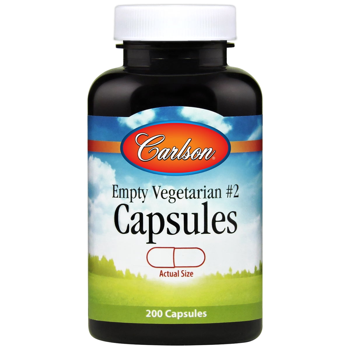 Carlson - Vegan Veggie #2 Capsules, Easy to Fill, with Screw Cap Bottle ...