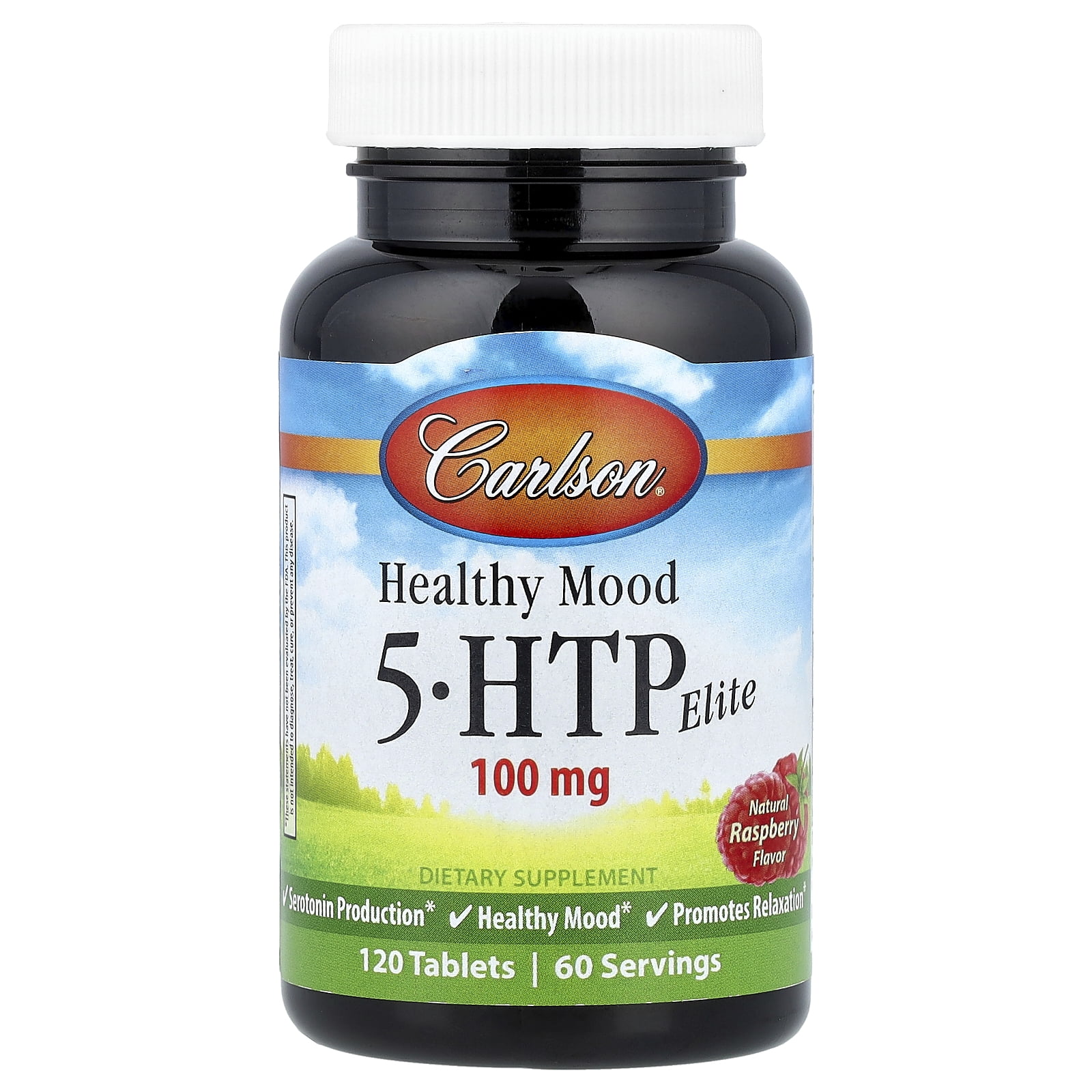 Carlson Healthy Mood, 5-HTP Elite, Natural Raspberry, 120 Tablets ...