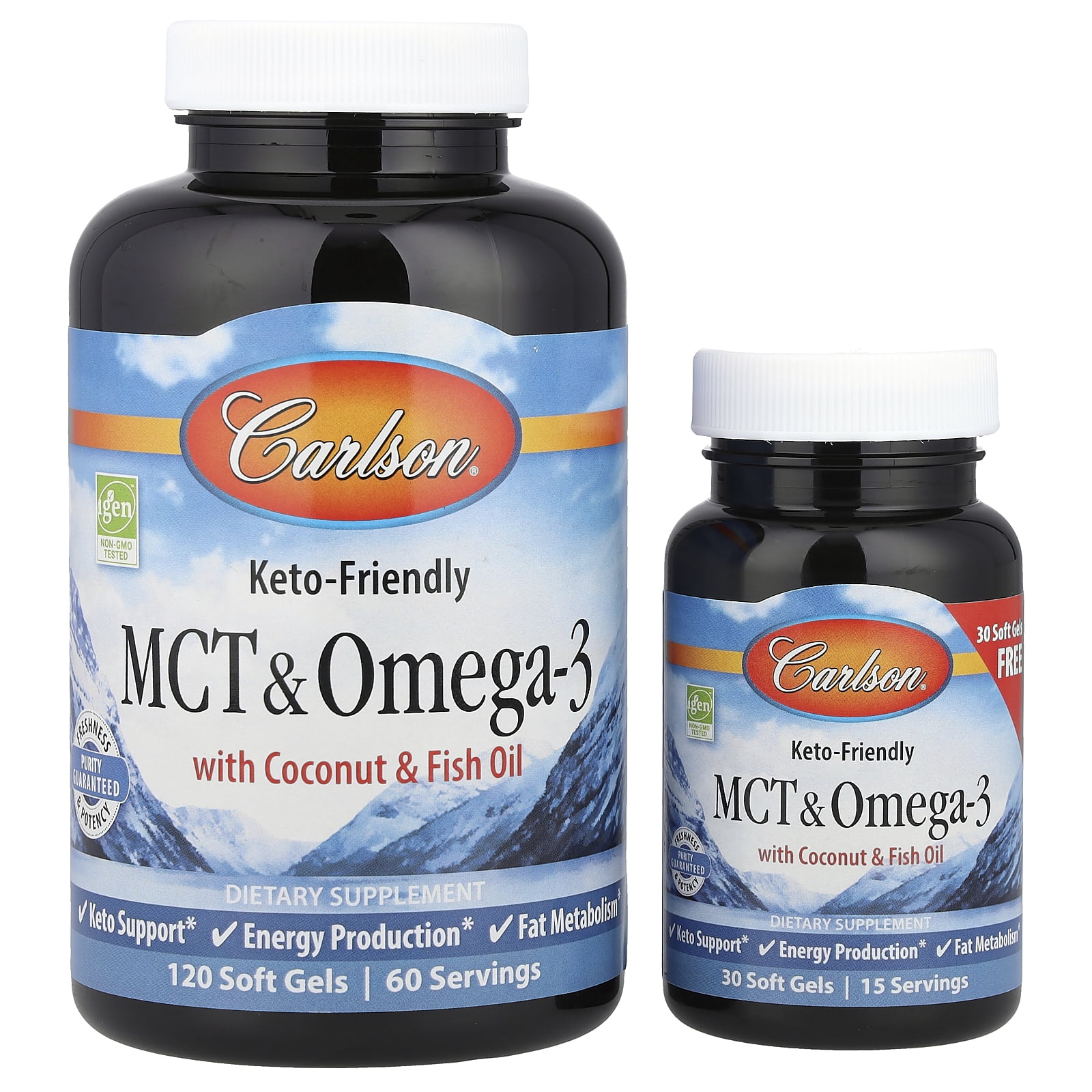 Carlson Laboratories Essential Fatty Acid Supplements, MCT & Omega-3 ...