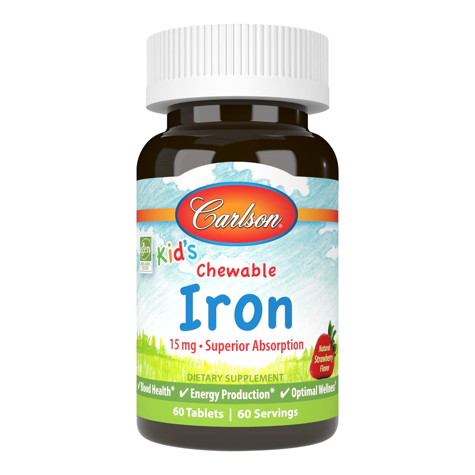 Carlson - Kid's Chewable Iron, 15 mg, Superior Absorption, Blood Health ...