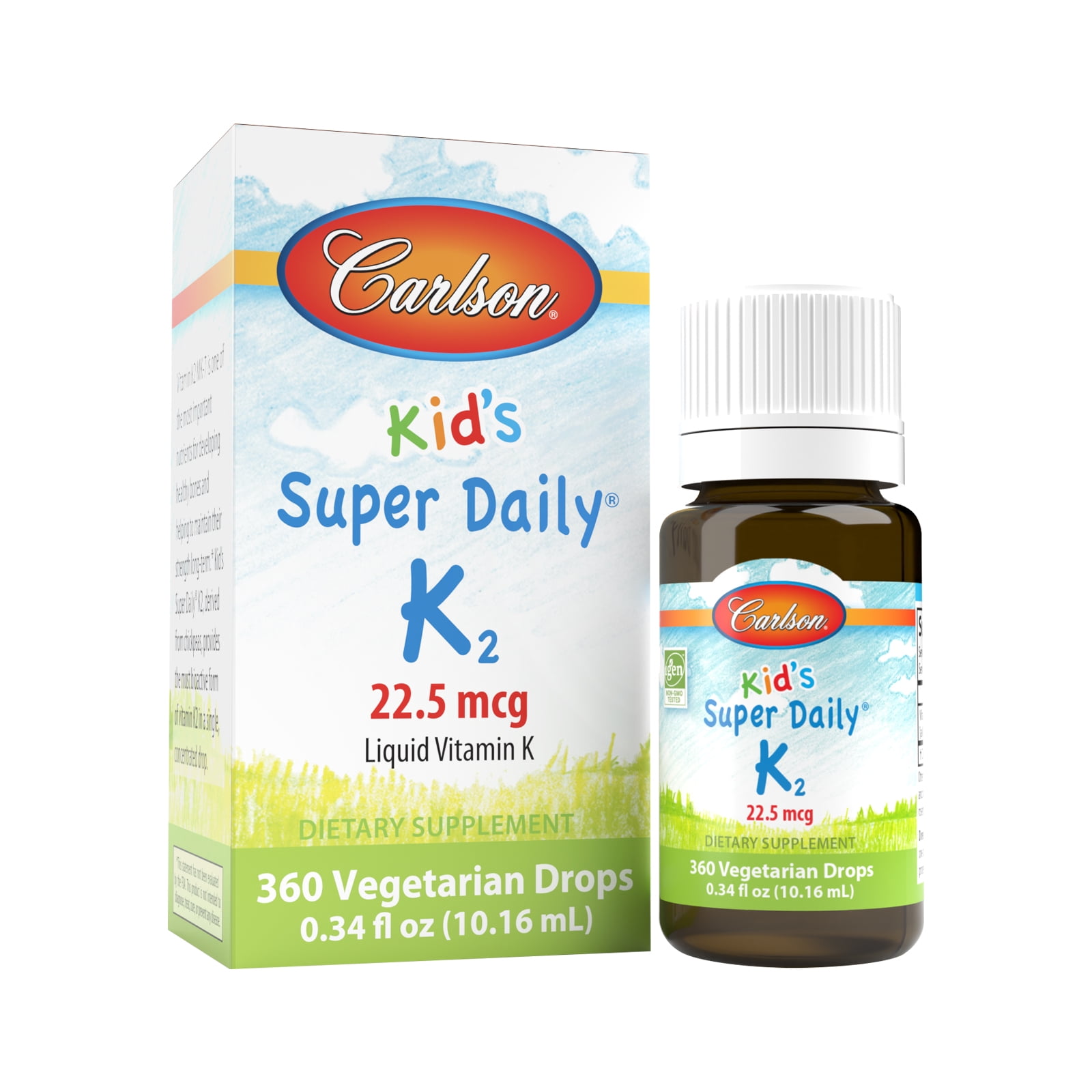 Carlson - Kid's Super Daily K2, 22.5 mcg, Liquid Vitamin K2 as MK7 ...