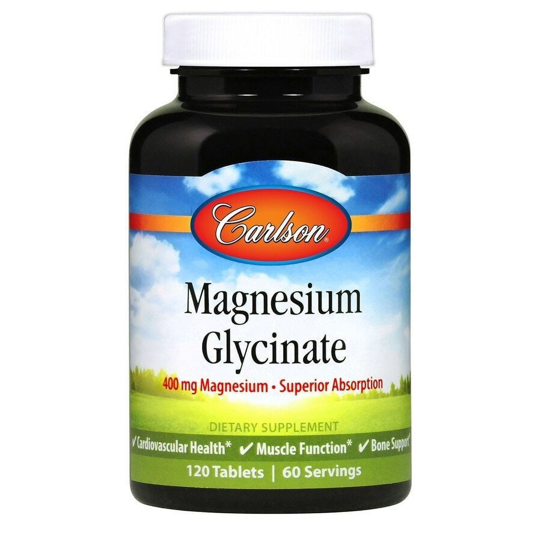 Carlson Laboratories Magnesium Glycinate Tablets, Chelated for ...