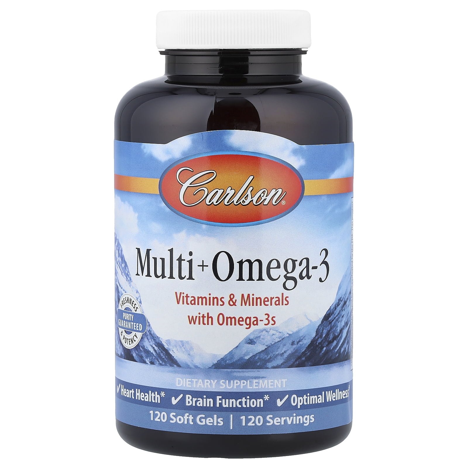 Carlson Multi + Omega-3, 120 Soft Gels - Walmart Business Supplies